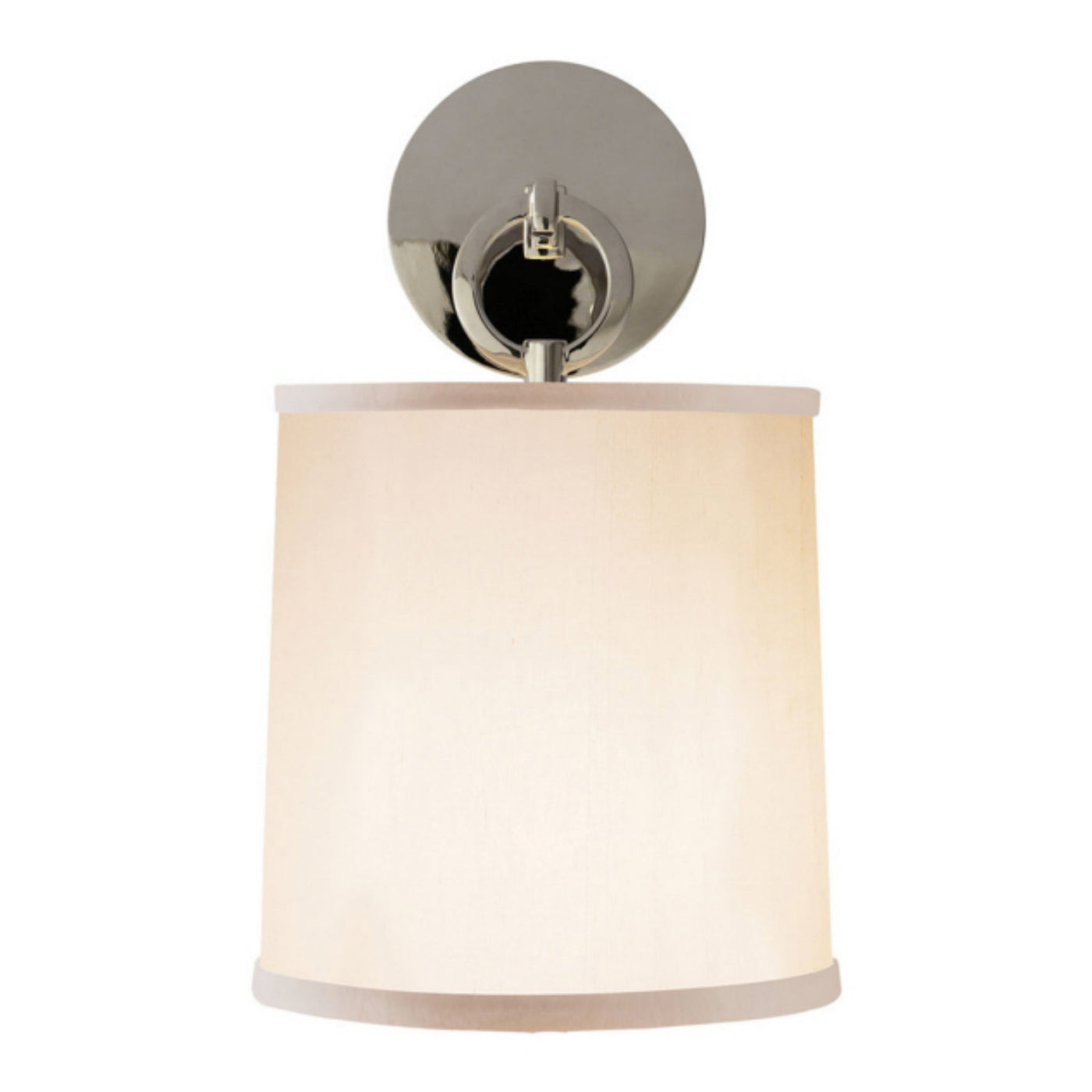 Barbara Barry French Cuff Sconce in Polished Nickel with Silk Shade Wa