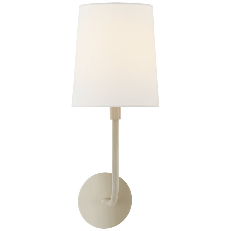 Barbara Barry Go Lightly Sconce in China White with Linen Shade Wall L
