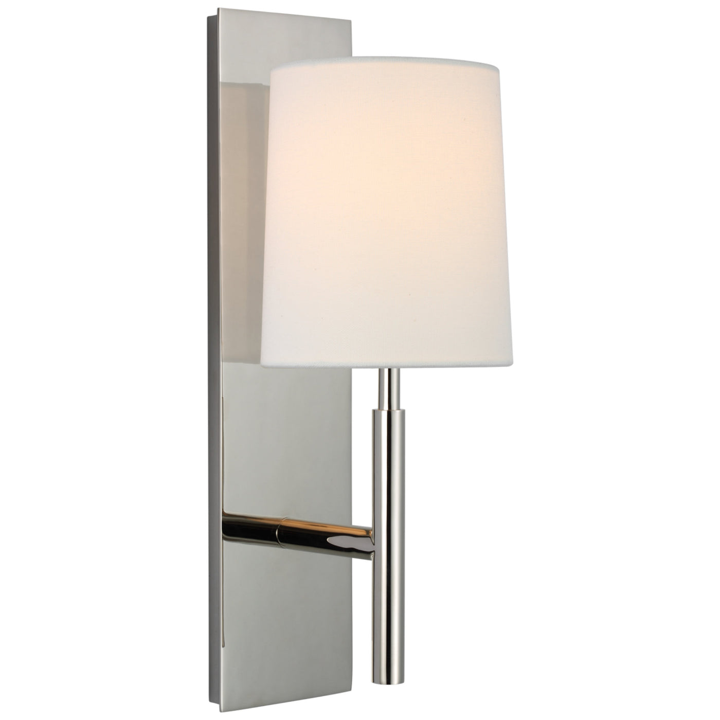 Barbara Barry Clarion Medium Sconce in Polished Nickel with Linen Shad