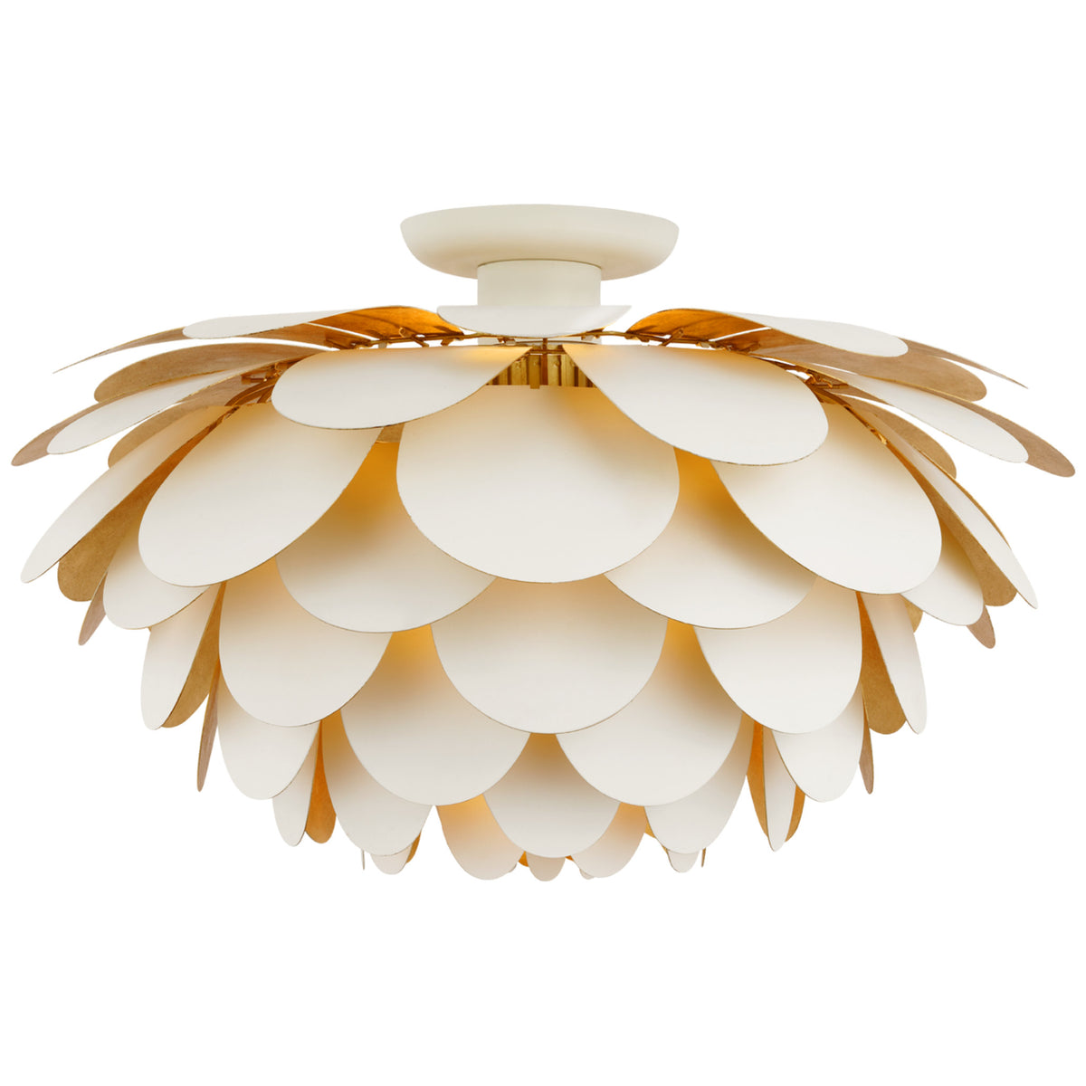 Chapman & Myers Cynara XL Flush Mount in White and Gild