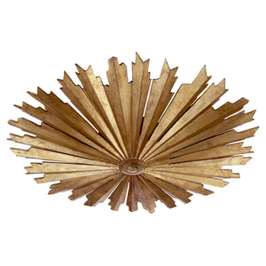 Chapman & Myers Claymore Grande Flush Mount in Gilded Iron Ceiling Lig