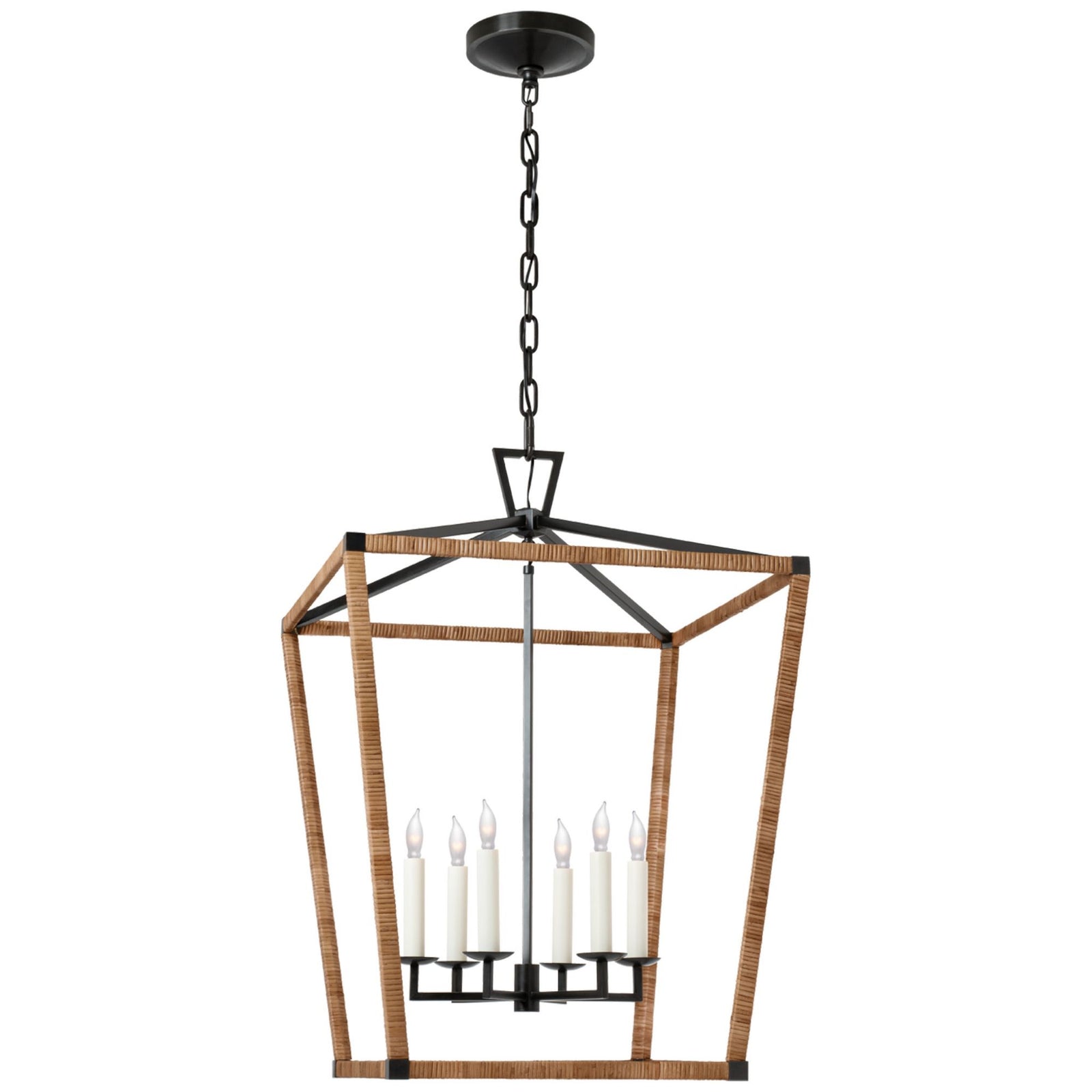 Chapman & Myers Darlana Large Wrapped Lantern in Aged Iron and Natural
