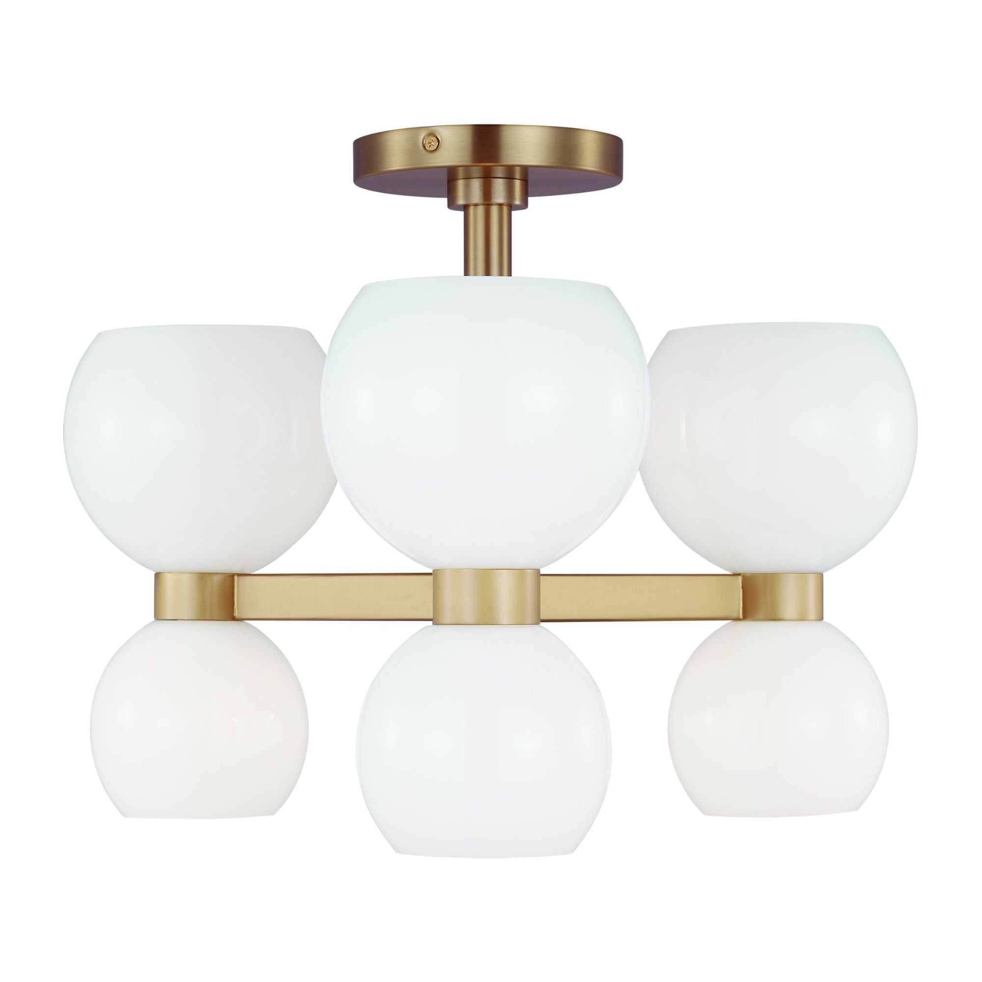 kate spade new york Londyn Semi Flush Mount in Burnished Brass with Mi