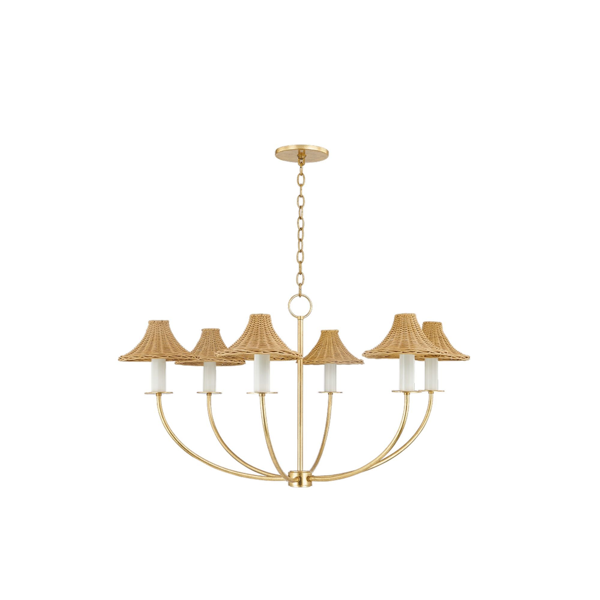 TWILA 6-Light Chandelier in Vintage Gold Leaf 4.5L x 40.25W x 22.25H