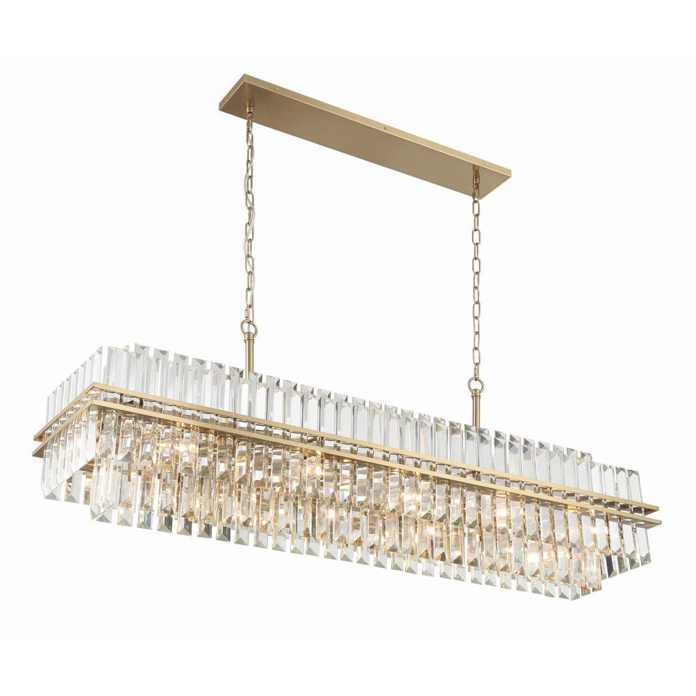 Hayes 50'' Aged Brass Linear Chandelier Gold 50"W x 18"H x 11"D