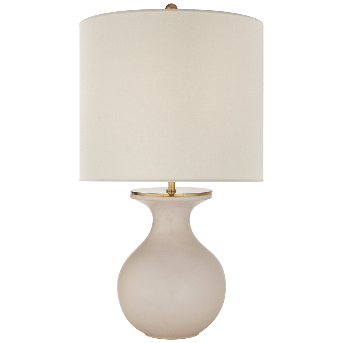 kate spade new york Albie Small Desk Lamp in Blush with Cream Linen Sh