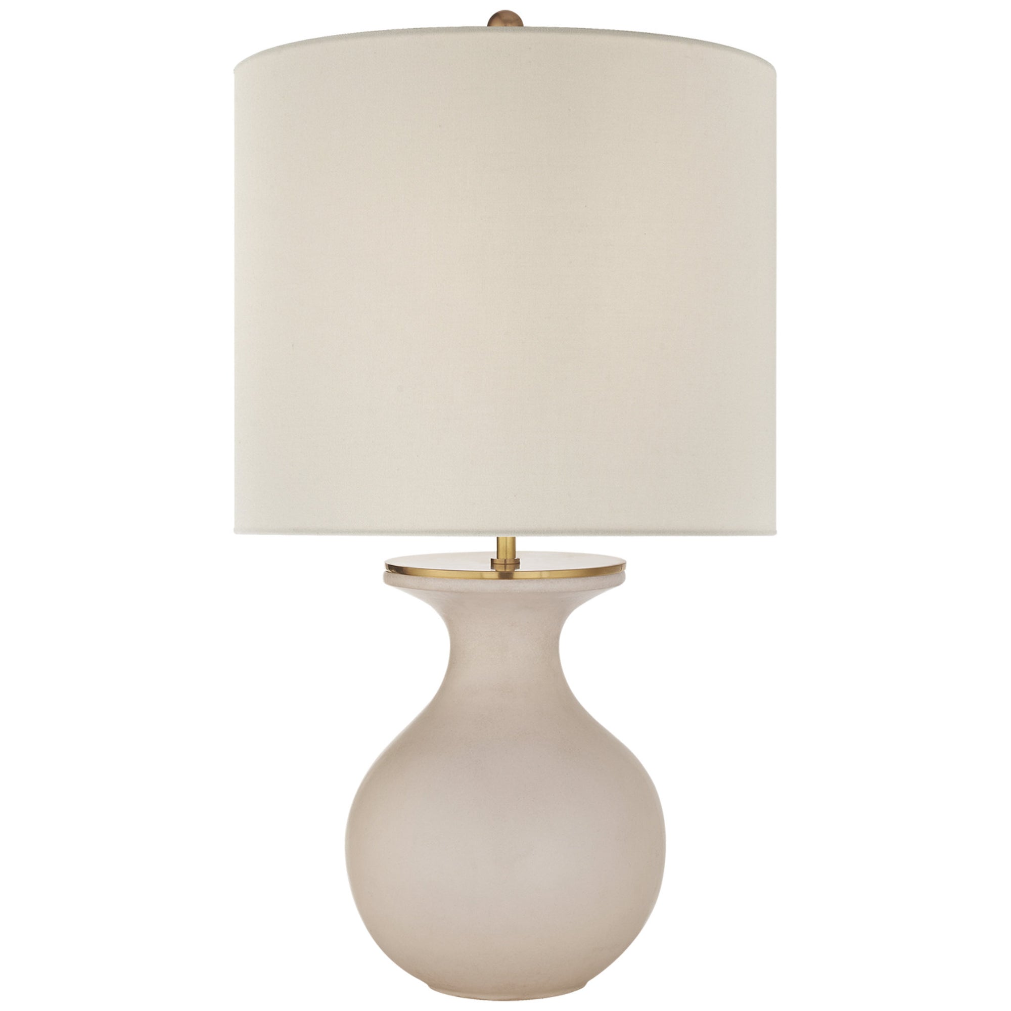 kate spade new york Albie Small Desk Lamp in Blush with Cream Linen Sh