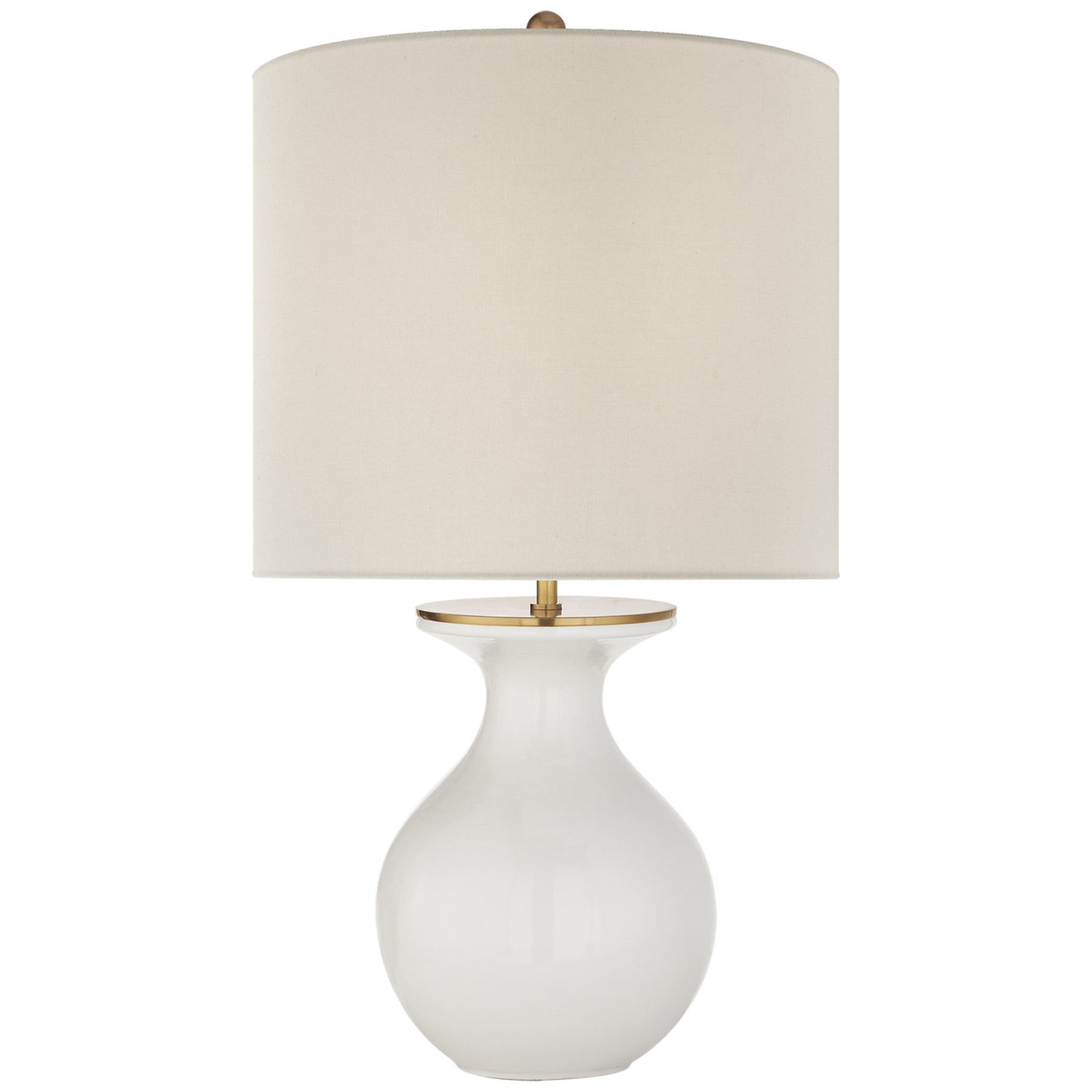 kate spade new york Albie Small Desk Lamp in New White with Cream Line