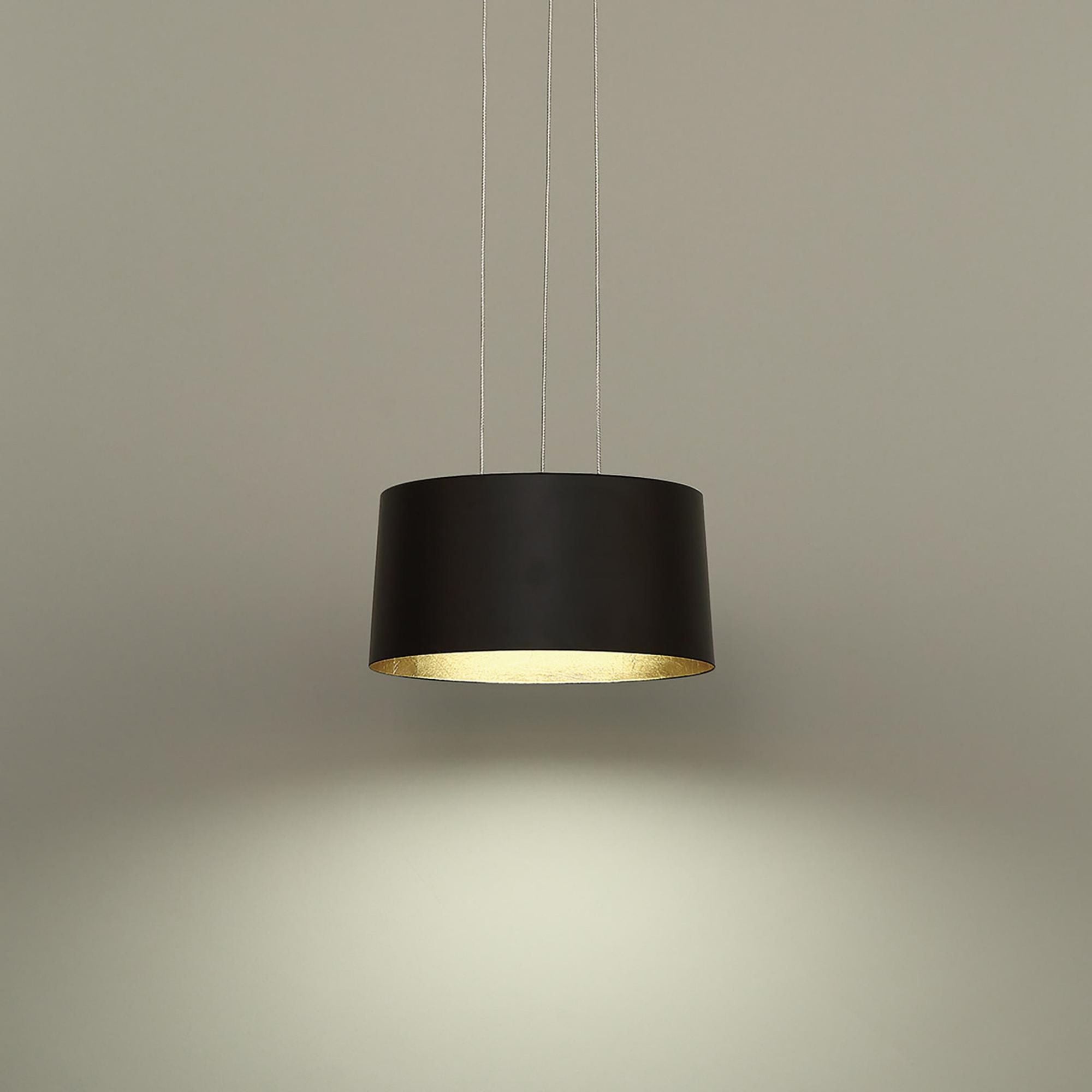 Marimba 8in LED Pendant 3000K in Black with Gold Leaf