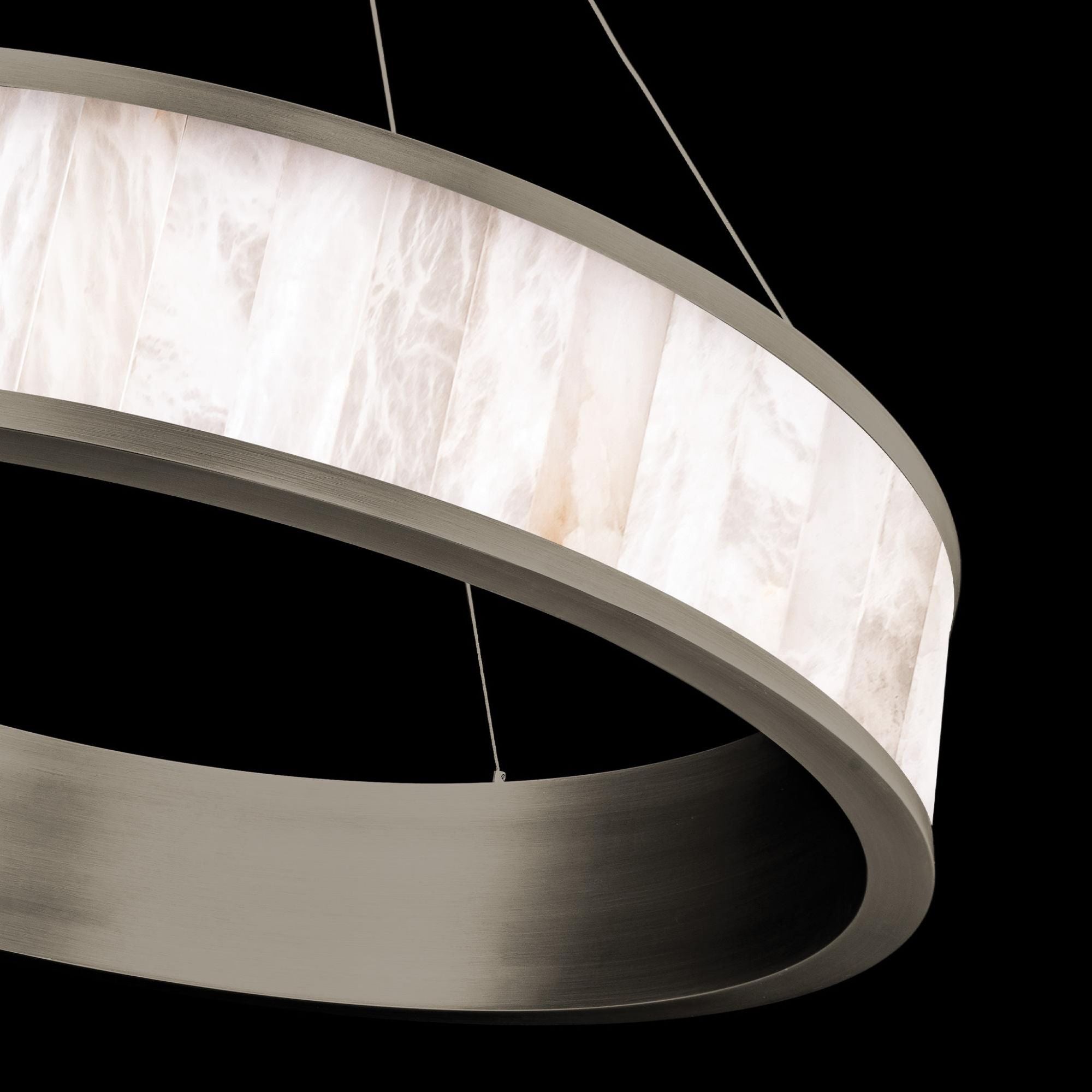 Coliseo 28in LED Round Chandelier 3000K with Spanish Alabaster in Anti