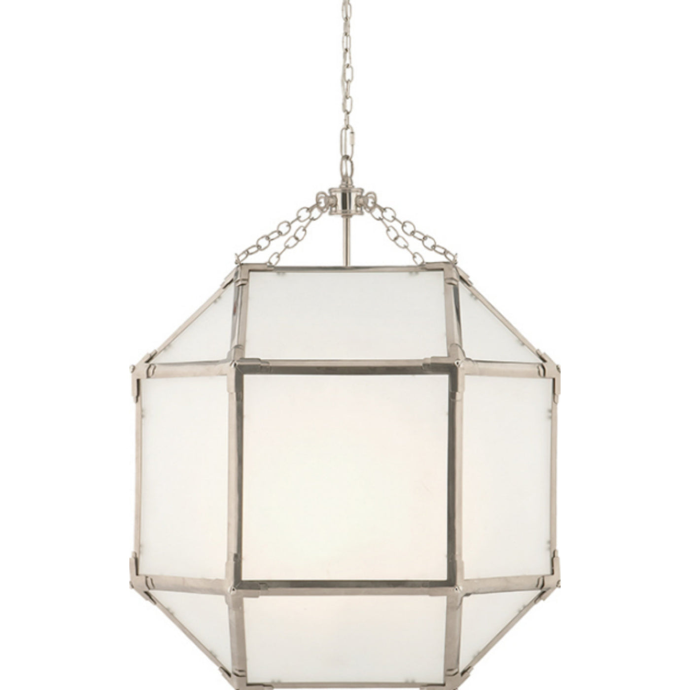 Suzanne Kasler Morris Medium Lantern in Polished Nickel with Frosted G