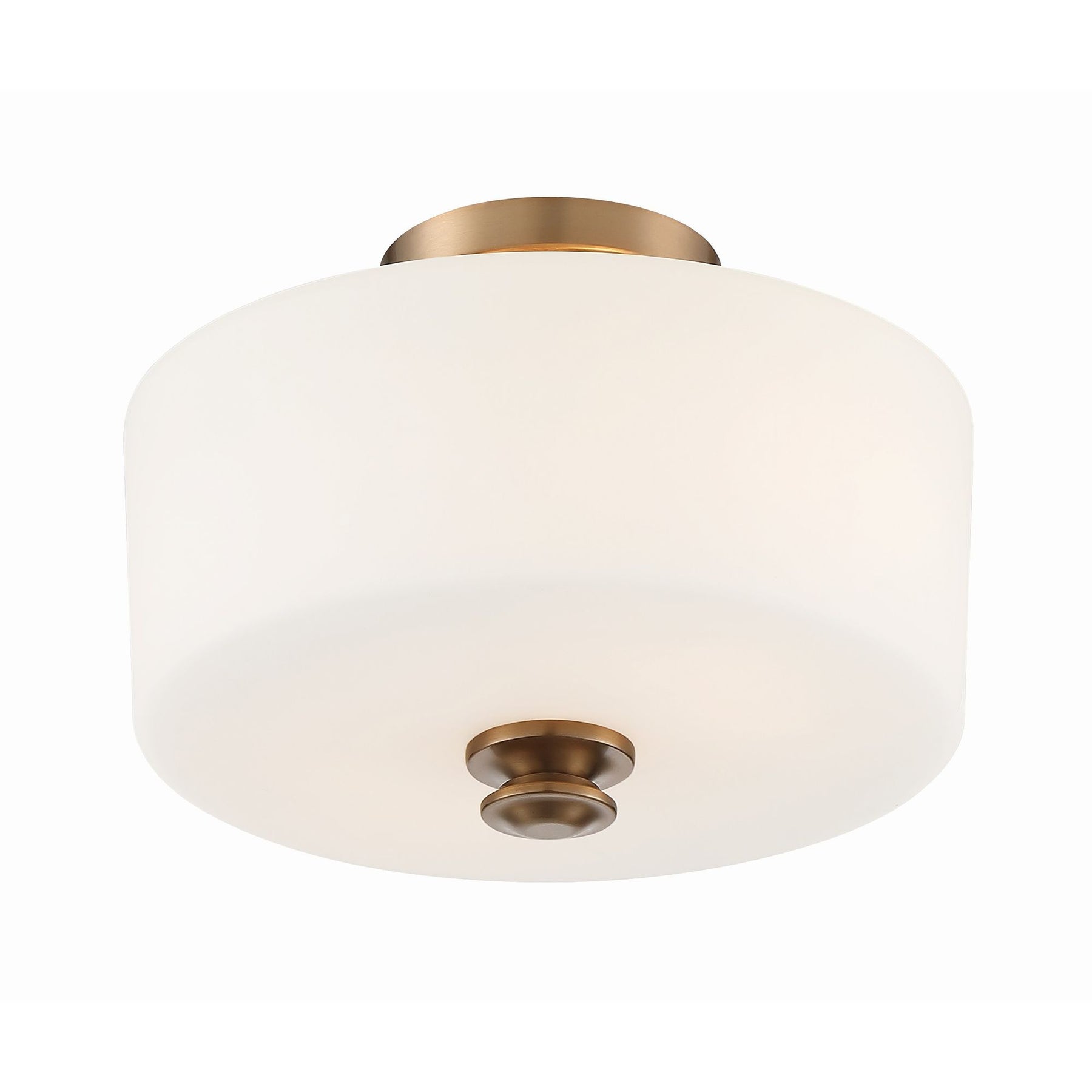 Travis 2 Light Vibrant Gold Semi Flush Mount Glass 12.5"W x 9.25"H x 1