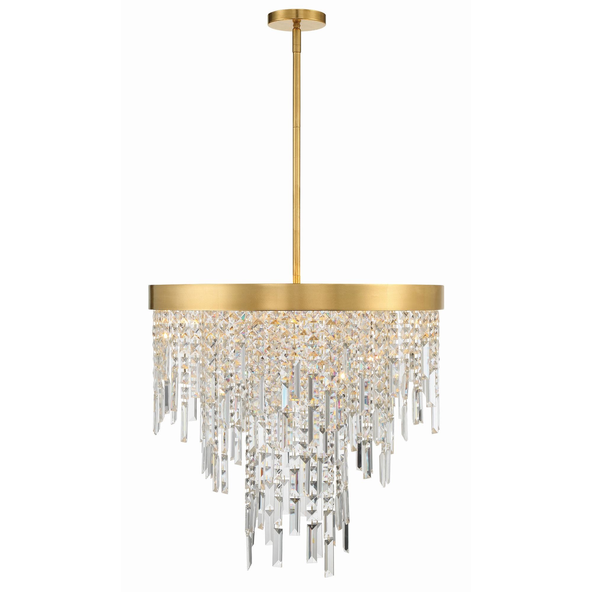 Winfield 6 Light Antique Gold Chandelier Hand Cut Crystal 24"W x 24"H