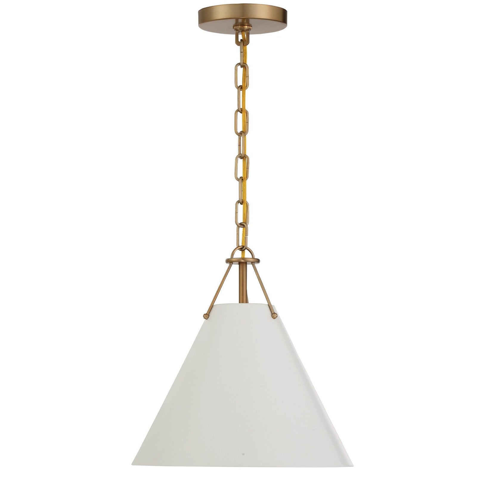 Xavier 1 Light Vibrant Gold Mini Pendant Steel Shade 12"W x 12"H x 12"