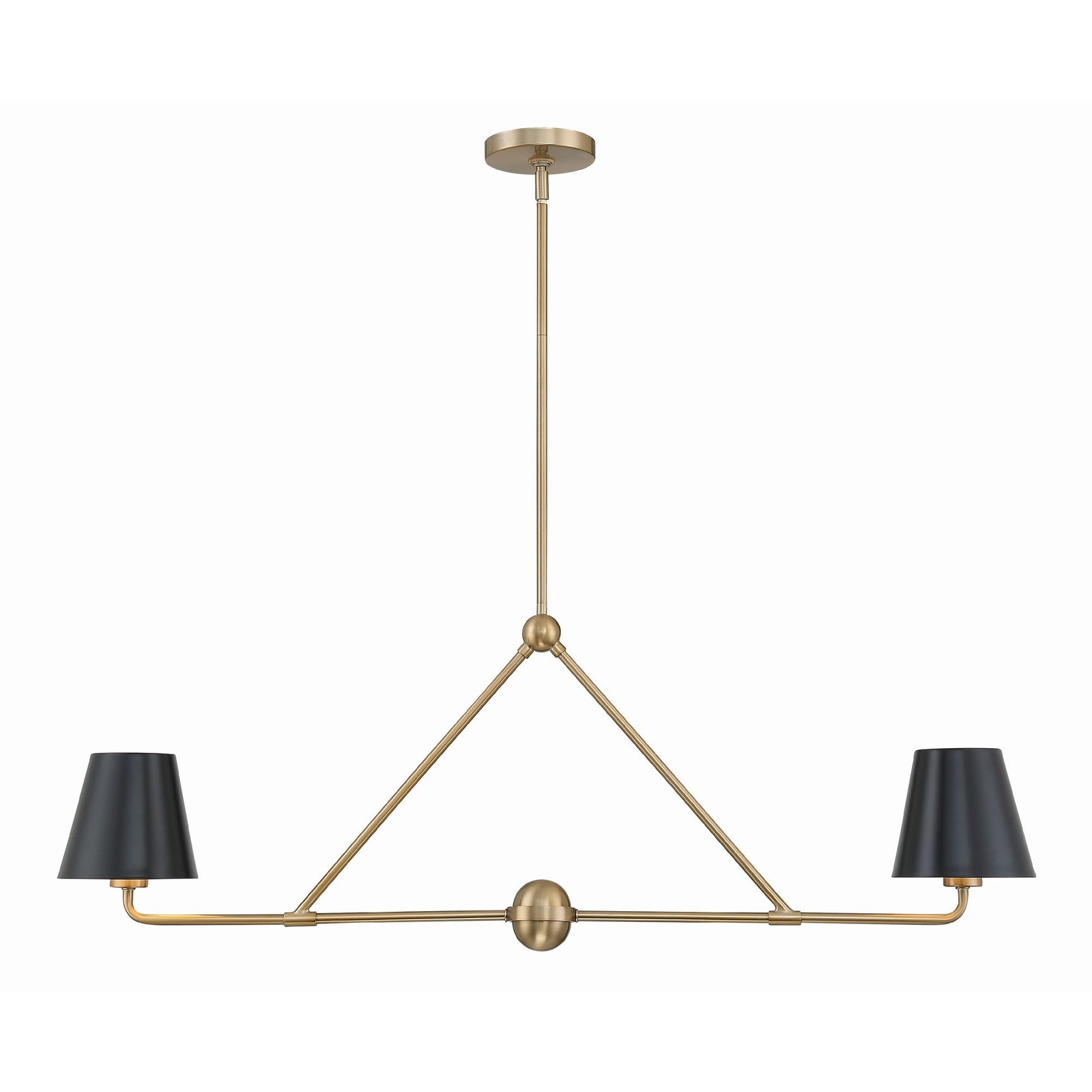 Xavier 42'' Vibrant Gold Linear Chandelier Black 42"W x 15"H x 6"D