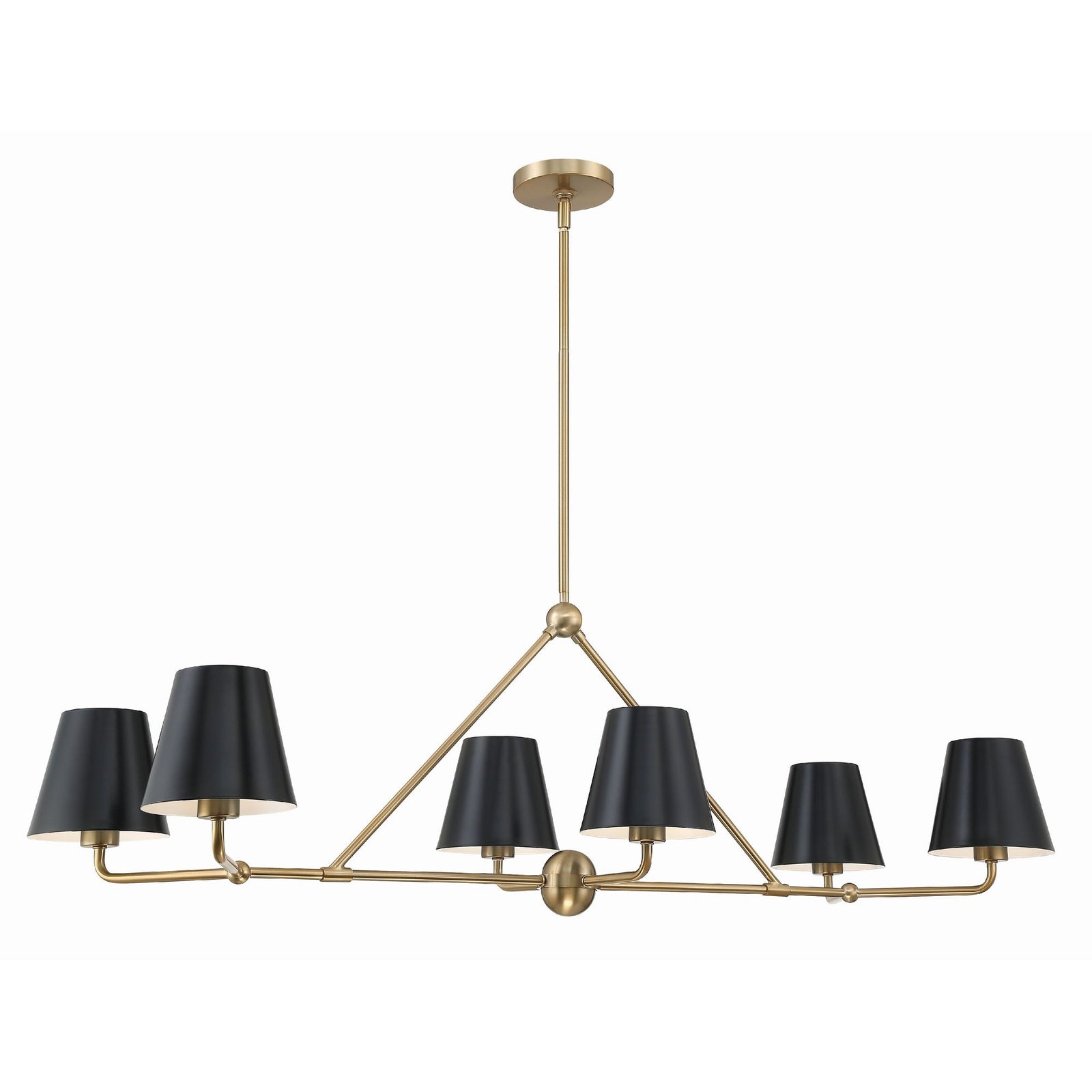 Xavier 46'' Vibrant Gold Linear Chandelier Black 46"W x 14.75"H x 18"D